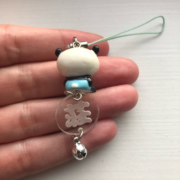 Accessories | Cute Lucky Asian Panda Keychain Bell Charm | Poshmark